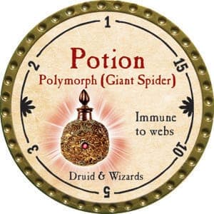Potion Polymorph (Giant Spider) - 2015 (Gold) - C26 – Trent Tokens