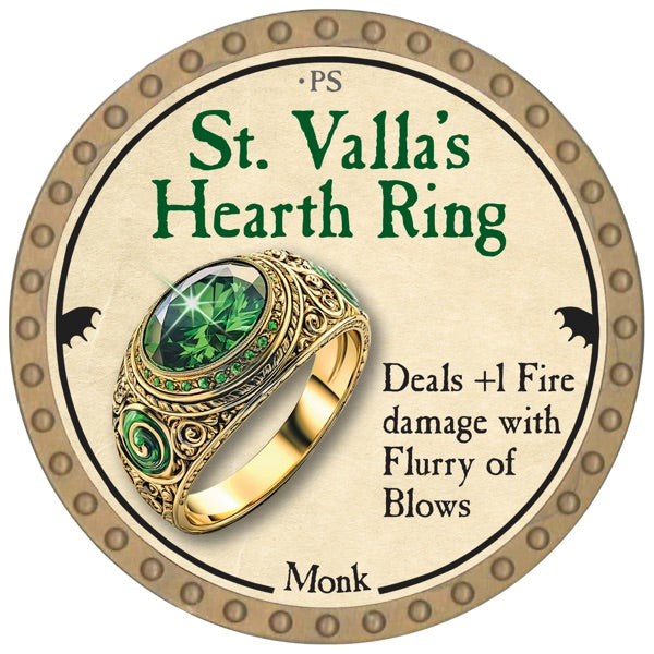 St. Valla's Hearth Ring - 2026 (Gold) - UC – Trent Tokens