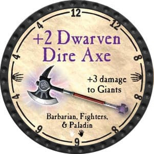 +2 Dwarven Dire Axe - 2012 (Onyx) - C117 – Trent Tokens