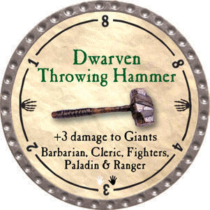 Dwarven Throwing Hammer - 2012 (Platinum) – Trent Tokens
